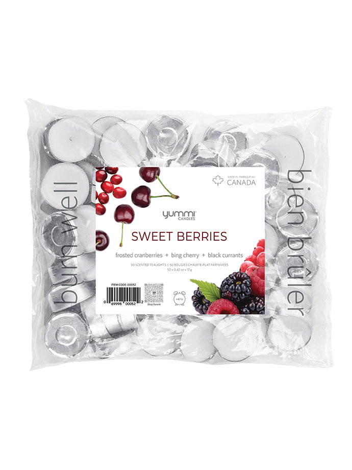 Sweet Berries Scented Tealight Candles - Set of 50