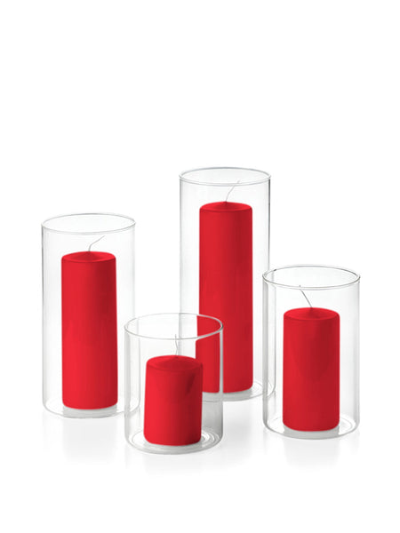 Round Pillar Candles and Cylinder Vases - Set of 12 – Yummicandles