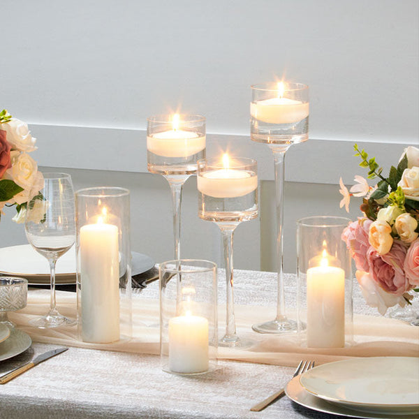 18 Floating Candles and 18 Monet Stem Holders – Yummicandles