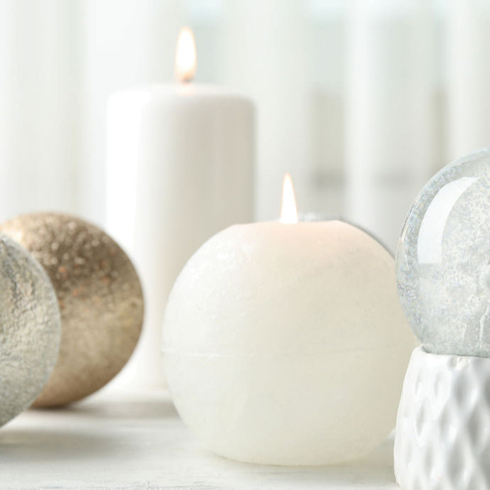 2.8" Sphere / Ball Candles - Set of 3