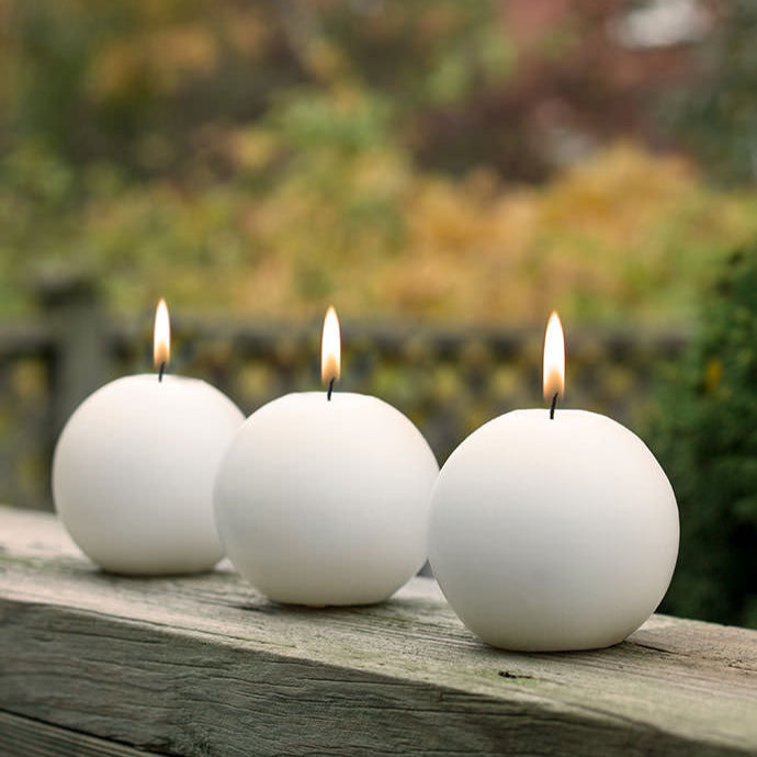 2.8" Sphere / Ball Candles - Set of 3