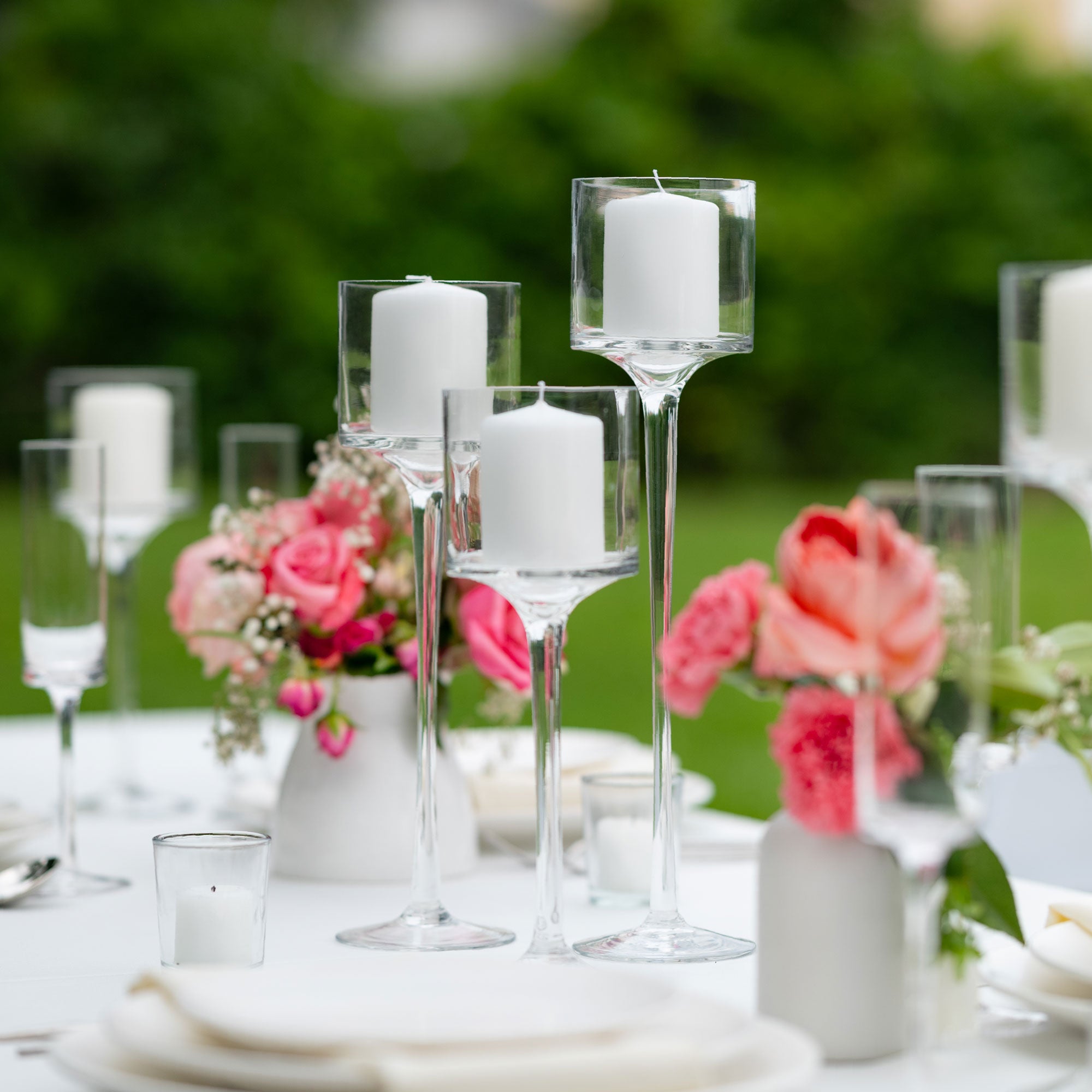 18 Floating Candles and 18 Monet Stem Holders