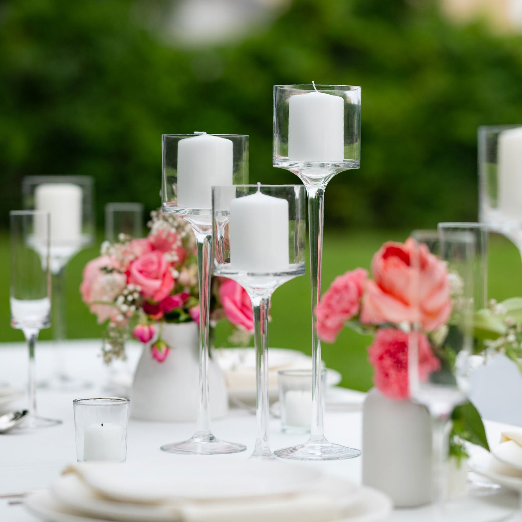 18 Floating Candles and 18 Monet Stem Holders