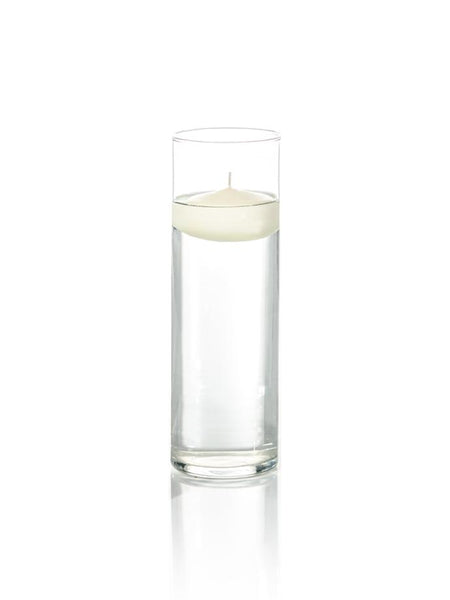3" Floating Candles and 9" Cylinder Vases - Set of 12 – Yummicandles