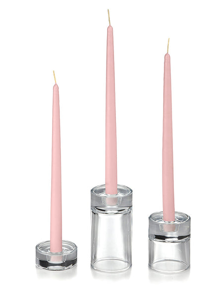 12 Taper Candles and 12 Glass Taper Holders – Yummicandles