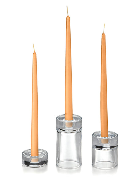 12 Taper Candles and 12 Glass Taper Holders – Yummicandles