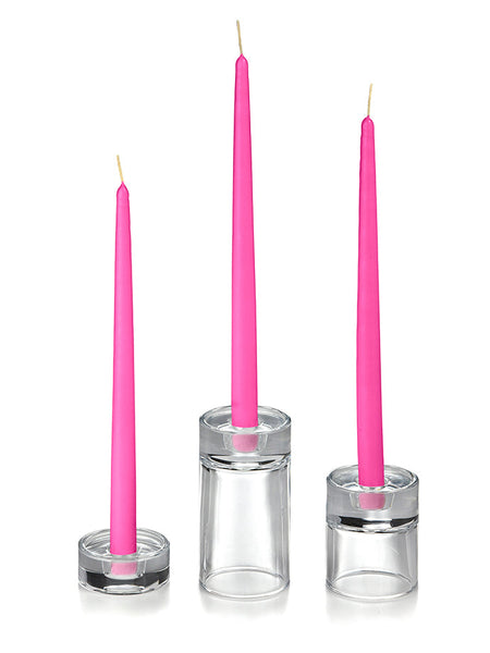 12 Taper Candles and 12 Glass Taper Holders – Yummicandles