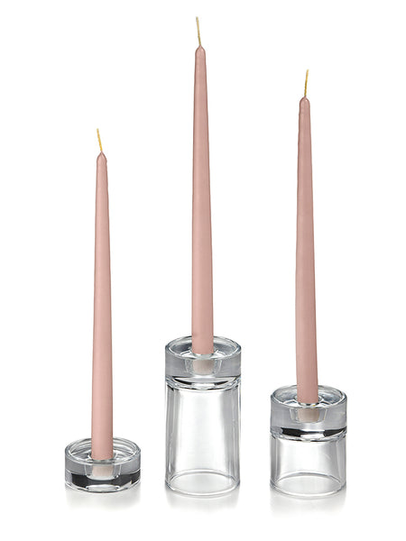 12 Taper Candles and 12 Glass Taper Holders – Yummicandles