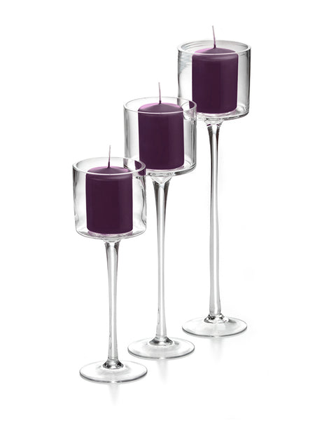 36 Pillar Candles and 36 Monet Stem Holders – Yummicandles