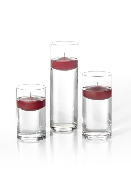 3" Floating Candles and Cylinder Vases - Set of 36 – Yummicandles