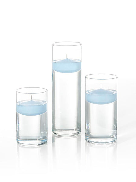 3" Floating Candles and Cylinder Vases - Set of 36 – Yummicandles