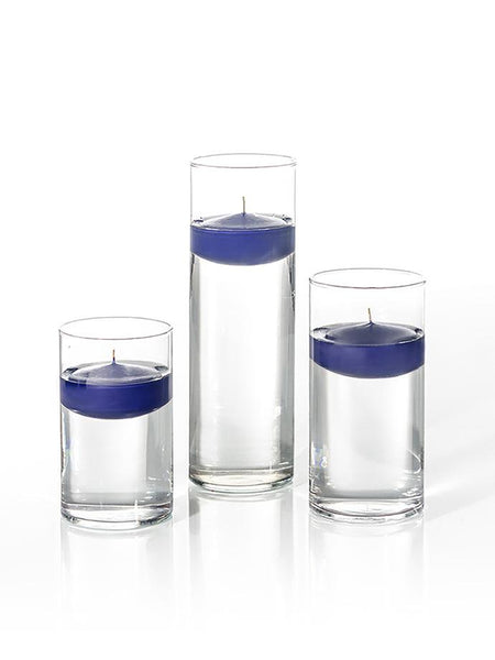 3" Floating Candles and Cylinder Vases - Set of 18 – Yummicandles