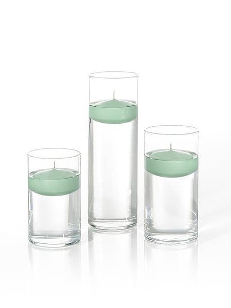 3" Floating Candles and Cylinder Vases - Set of 18 – Yummicandles