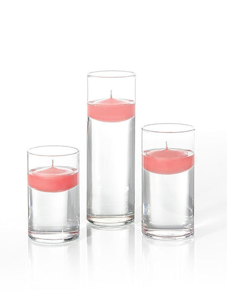 3" Floating Candles and Cylinder Vases - Set of 12 – Yummicandles