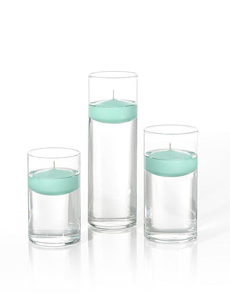 3" Floating Candles and Cylinder Vases - Set of 18 – Yummicandles