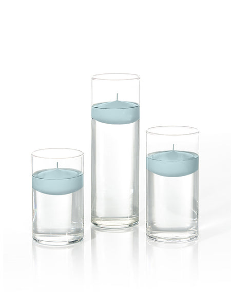 3" Floating Candles and Cylinder Vases - Set of 36 – Yummicandles