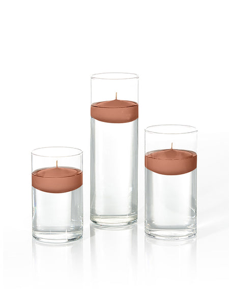 3" Floating Candles and Cylinder Vases - Set of 36 – Yummicandles