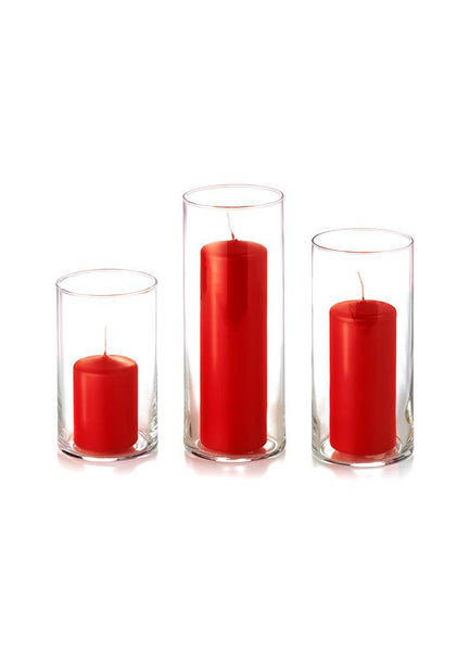 Slim Pillar Candles and Cylinder Vases - Set of 36 – Yummicandles